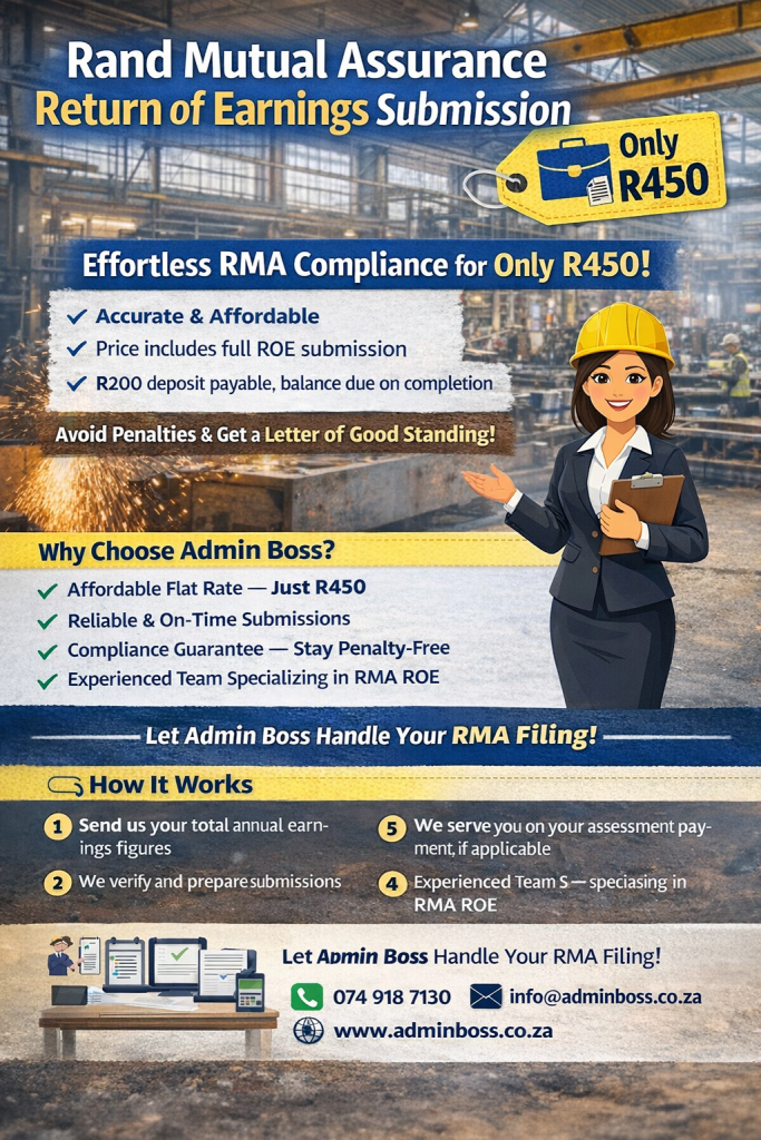 Rand Mutual Assurance (RMA) Return of Earnings Submission – Only R450 💼📑
